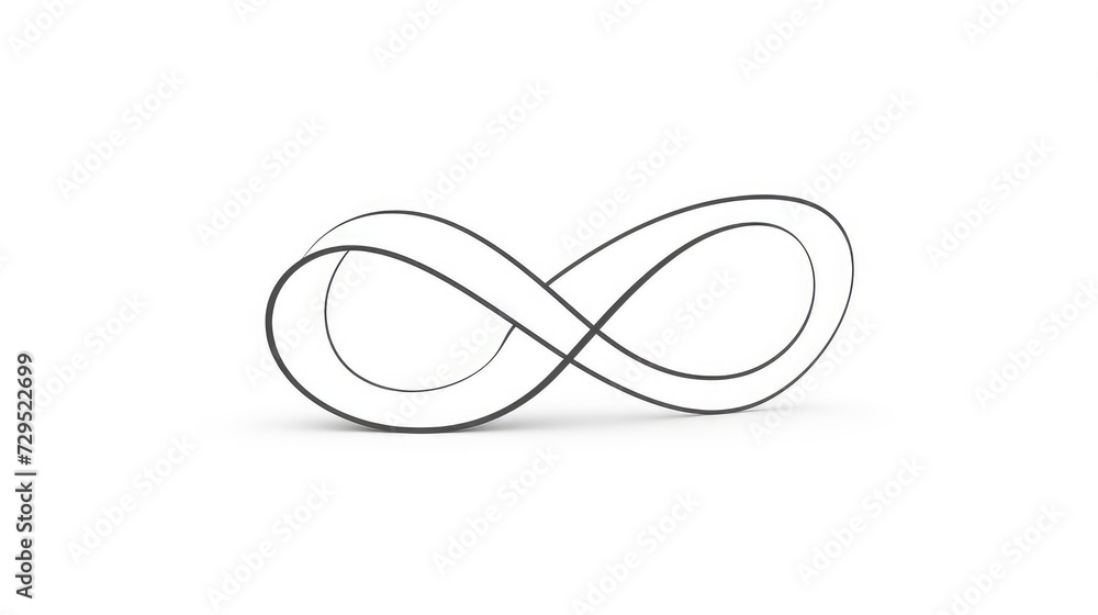 Continuous One Line with Curl Forming a Full Rotation Sign ...