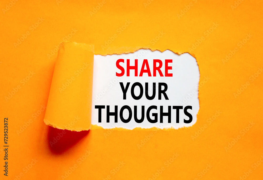 Share your thoughts symbol. Concept words Share your thoughts on ...