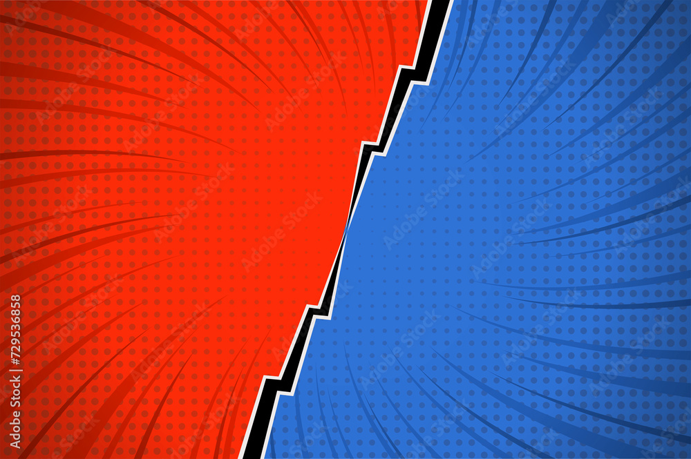 Flat design red comic style background. Pop art comic background ...