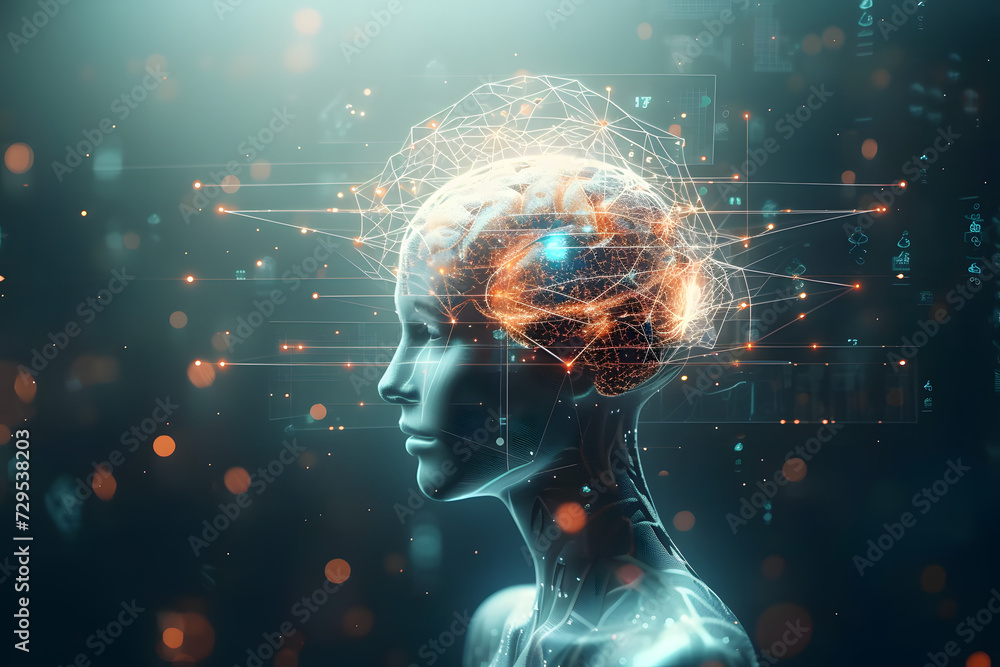 neural networks and communication with human brain concept. Memory ...