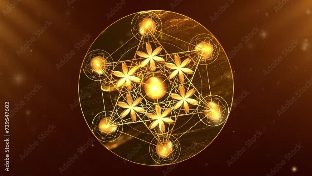 Video animation Metatron's Cube, Flower of Life. Golden Sacred geometry ...