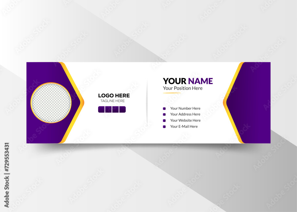 Vector professional email signature card template design for business ...