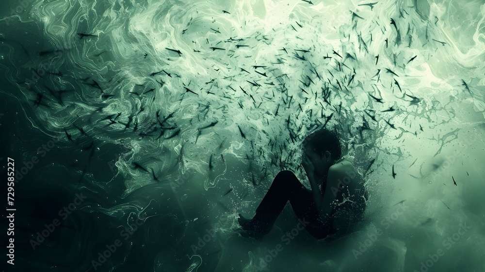 Drowning in Worries: Visualizing the Emotional Weight of Anxiety ...