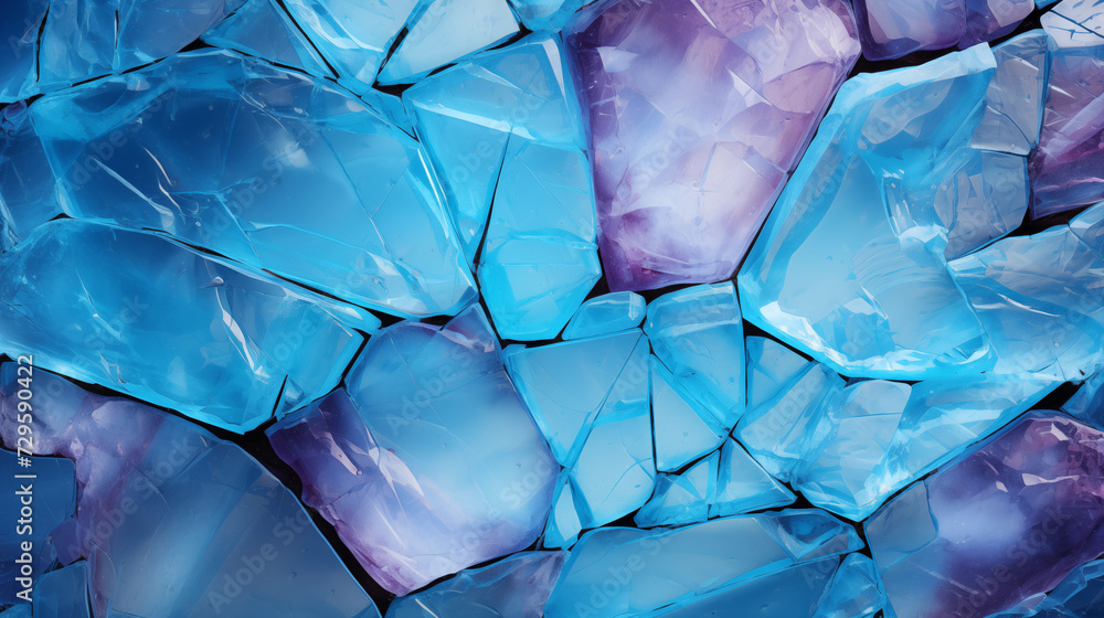Natural beauty of a blue aquamarine stone, highlighting its vibrant ...