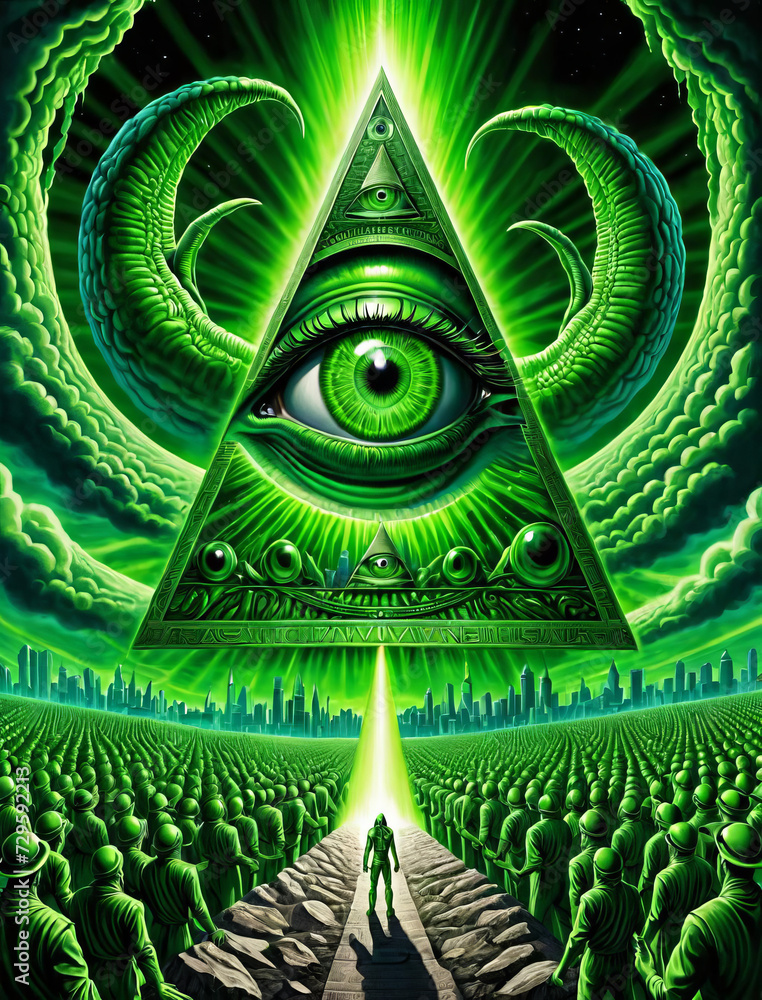 Fantasy Illuminati Scene - All-Seeing Eye, Alien Technology, and Mind ...