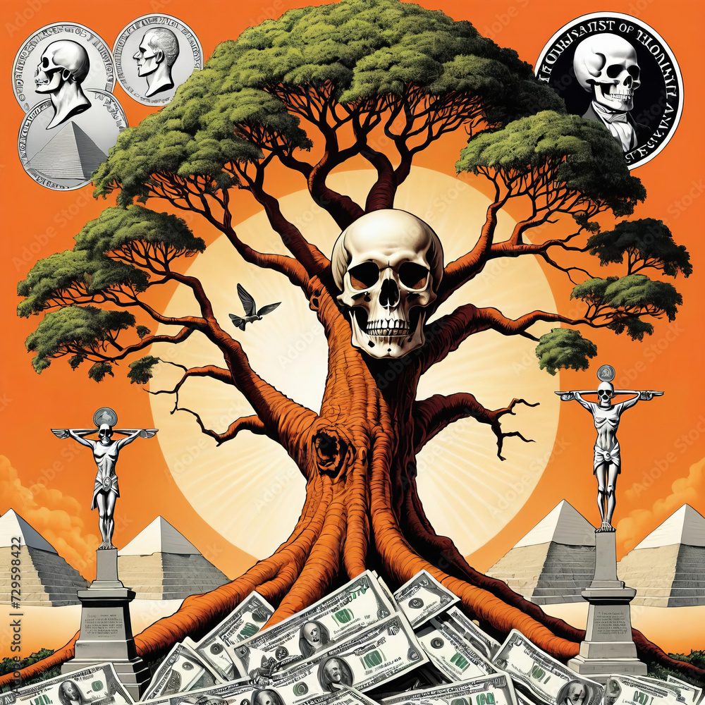 Illuminati Conspiracy - Skull and Bones guarding a money tree ...