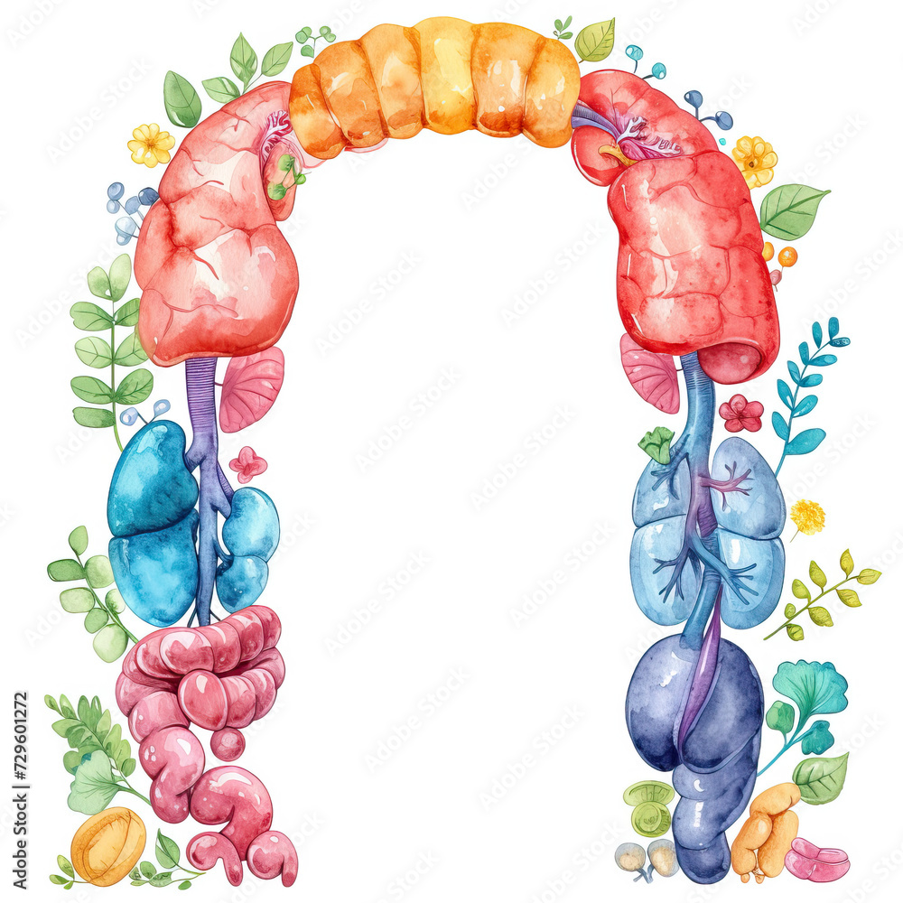 illustration of group of vital organs of different human beings card ...