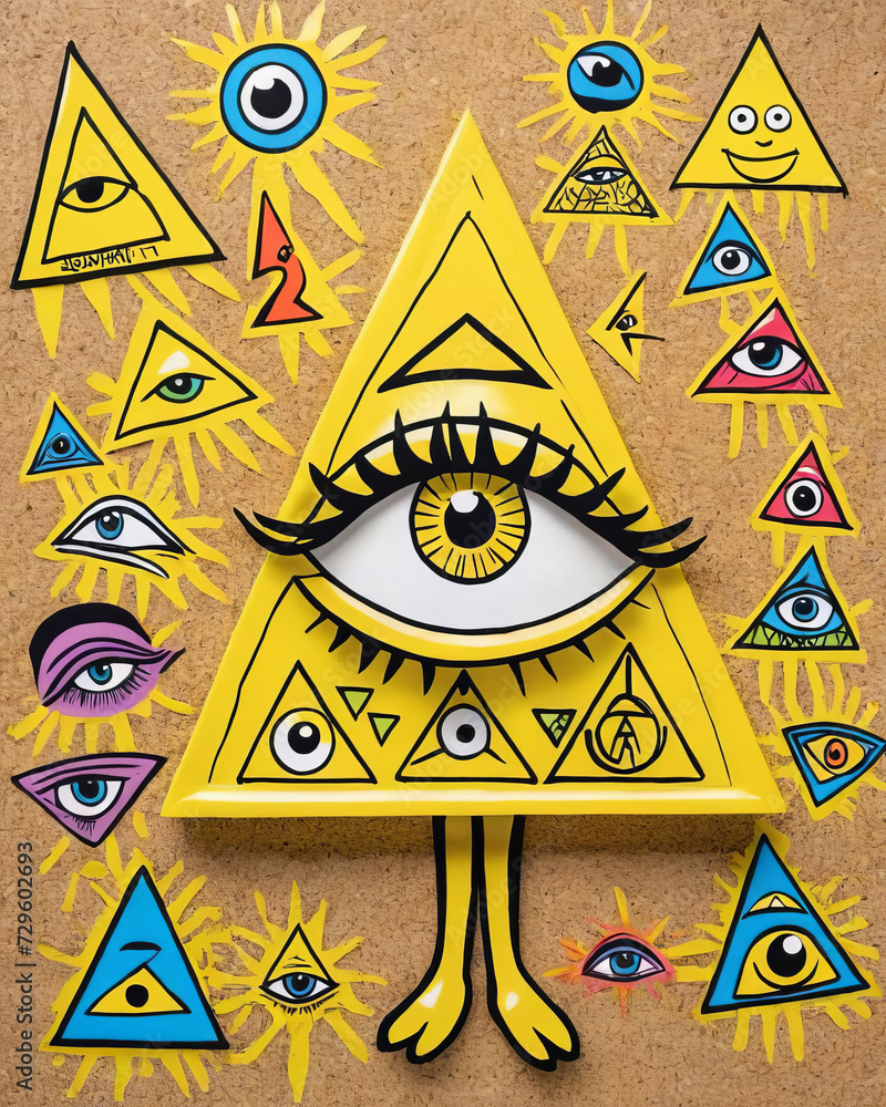 Enigmatic Illuminati Rituals - Chaotic conspiracy bulletin board with ...