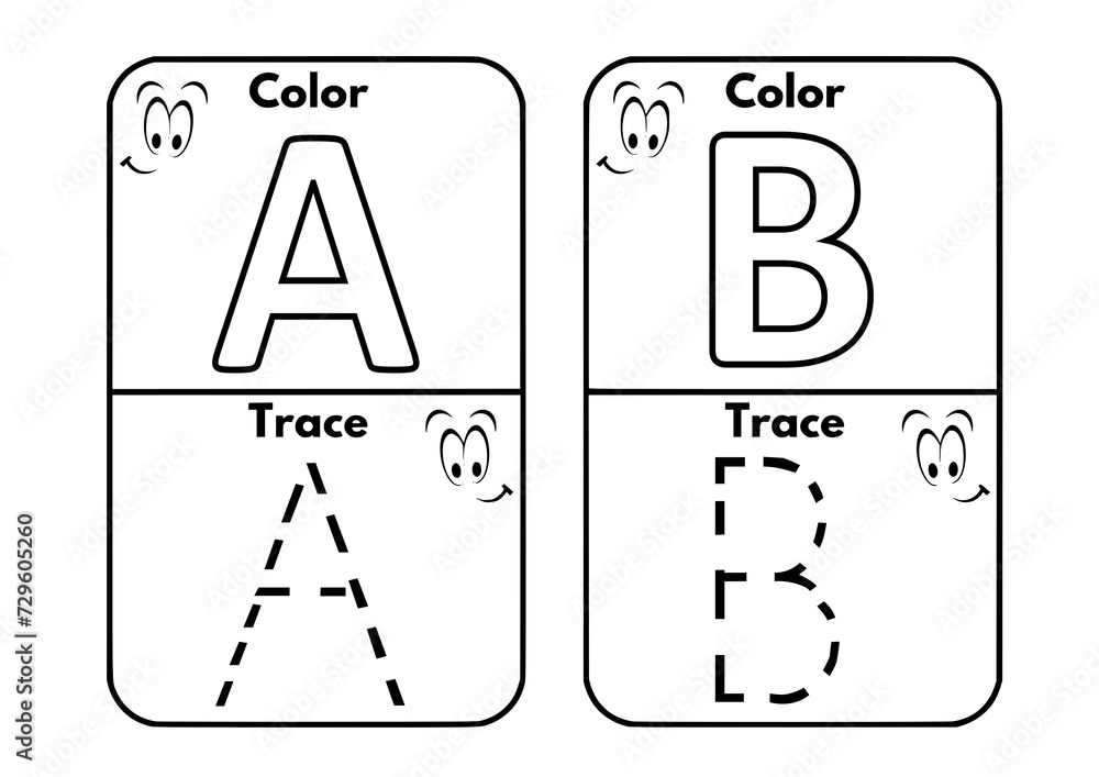 ABC cards for kids. Set of English alphabet cards, Cards to work on ...
