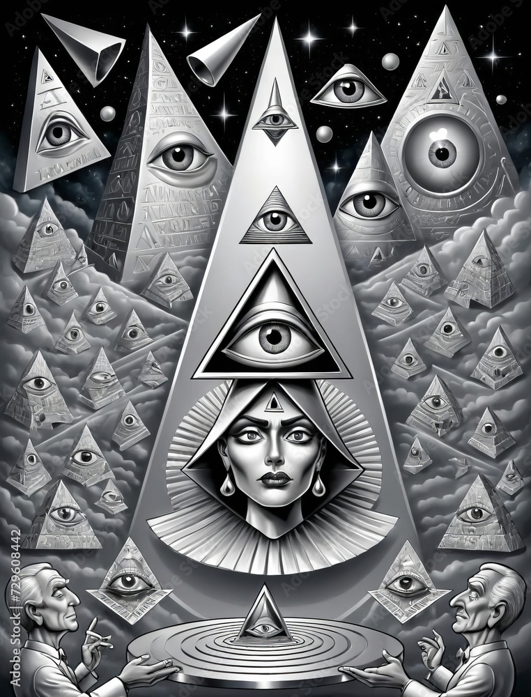 Exaggerated Illuminati Cartoon - Mind Control, Enigmatic Rituals ...