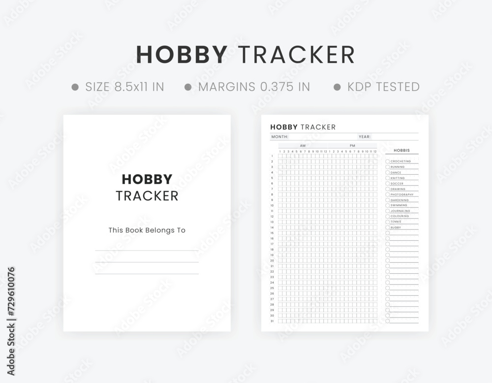 Hobby Tracker Bullet Journal Printable Template With this user-friendly ...