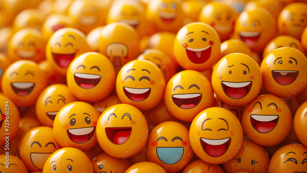 3D emojis Beautiful ceramic heads emoji cheerfully laughing and smiling ...