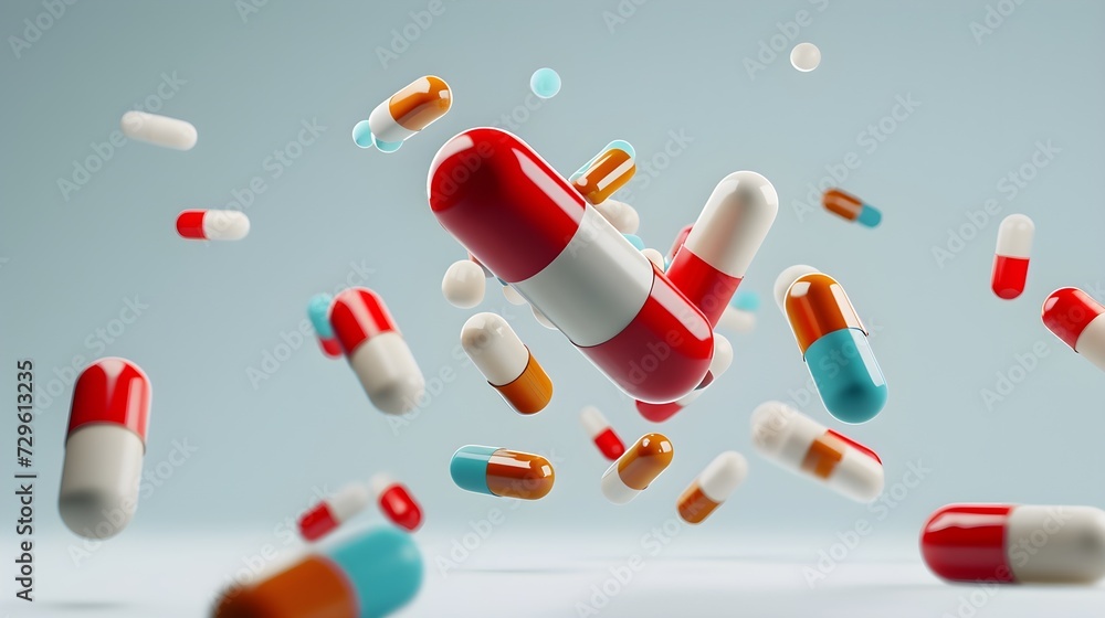 ADHD Medication Concept: Modern Graphic Design with Pill Capsules ...