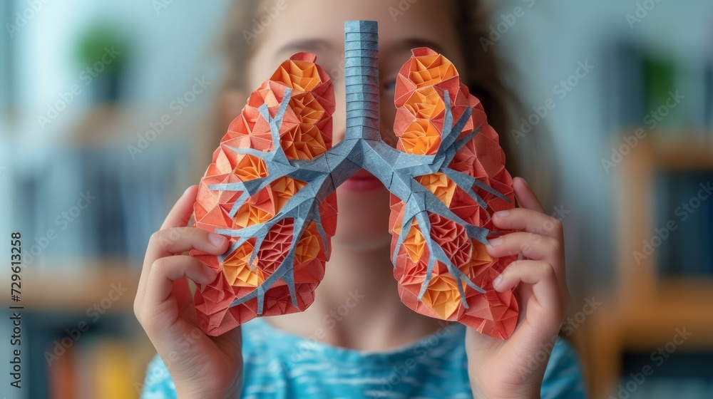 hands holding lung paper craft, world tuberculosis day, world no ...