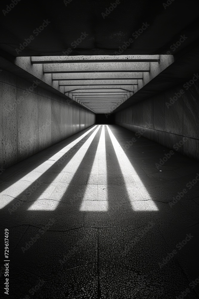 Simple, parallel lines converging into the distance to create depth and ...