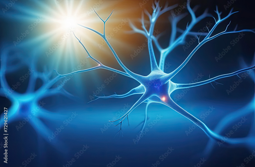 Structure of neural tissue consisting of neurons, nerve cells. Cell ...