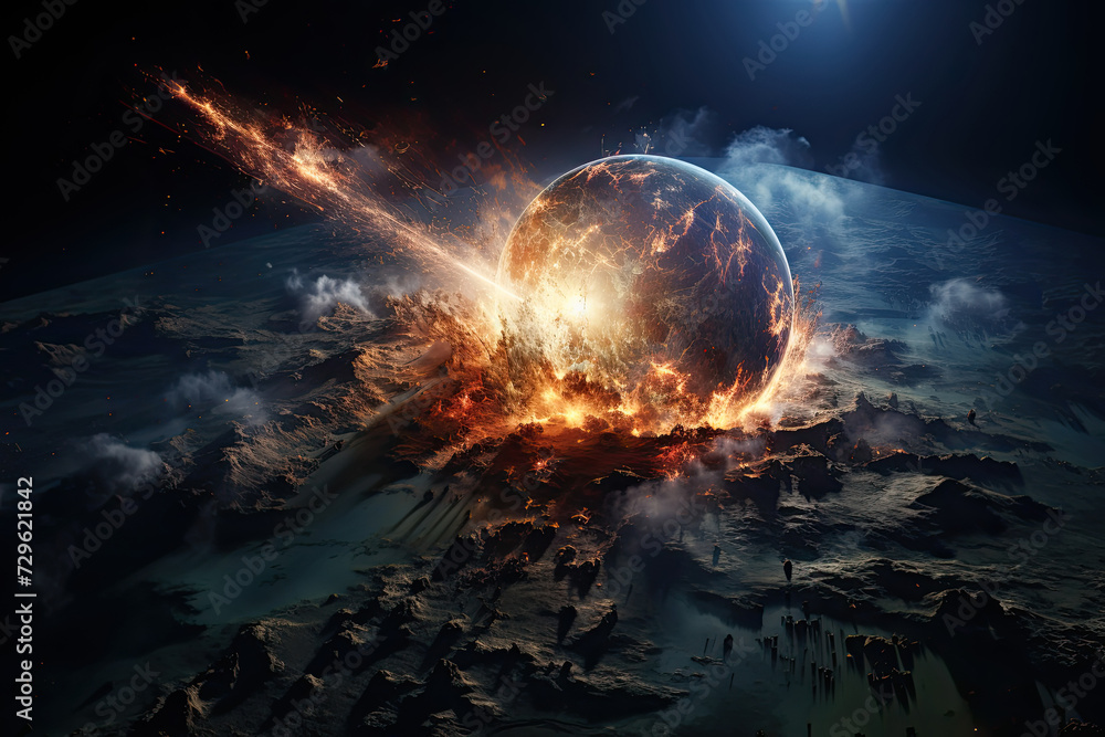 Awe-inspiring moment of planetary body collides with a blazing star ...
