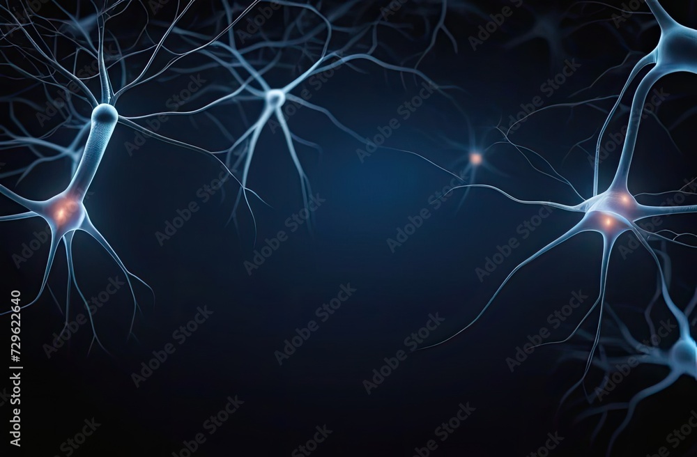Structure of neural tissue consisting of neurons, nerve cells. Cell ...