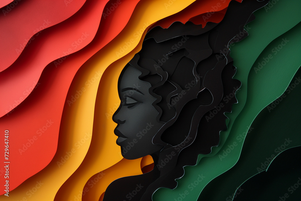 Black history month concept. Color scheme of black, red, green, and ...