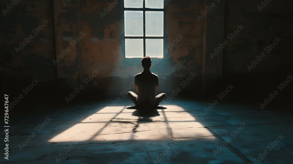 Coping with Shadows: Person Amidst Darkness in Ultra-Realistic 8K ...