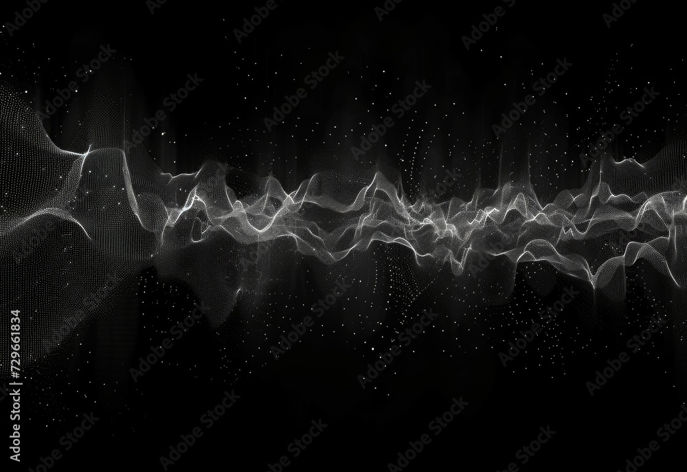 Dynamic Binary Code and Sound Waves Visualization Stock Illustration ...