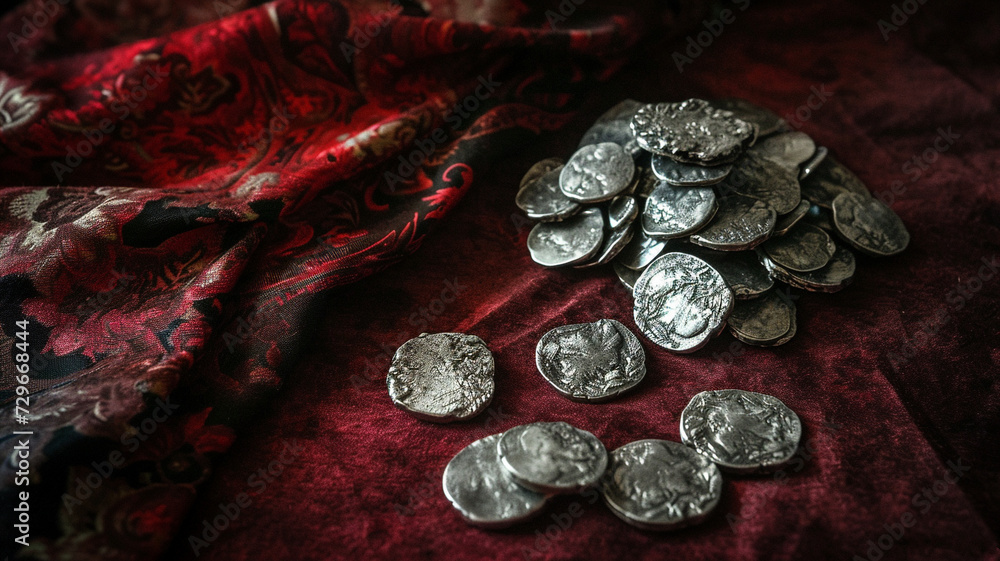 30 pieces of silver - a payment to Judas Iscariot from the Jewish chief ...