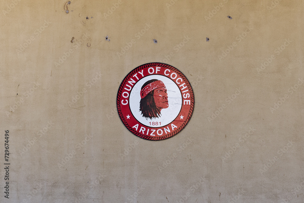 Douglas, AZ - Oct. 10, 2021: The county seal for Cochise County ...