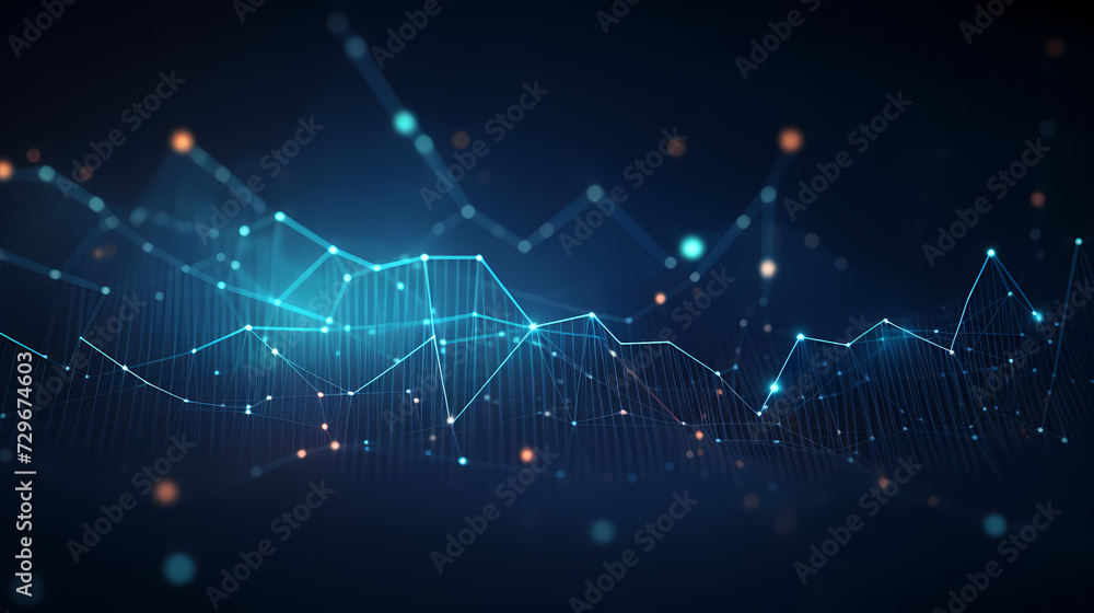 Stock market chart background, financial forecast illustration with ...