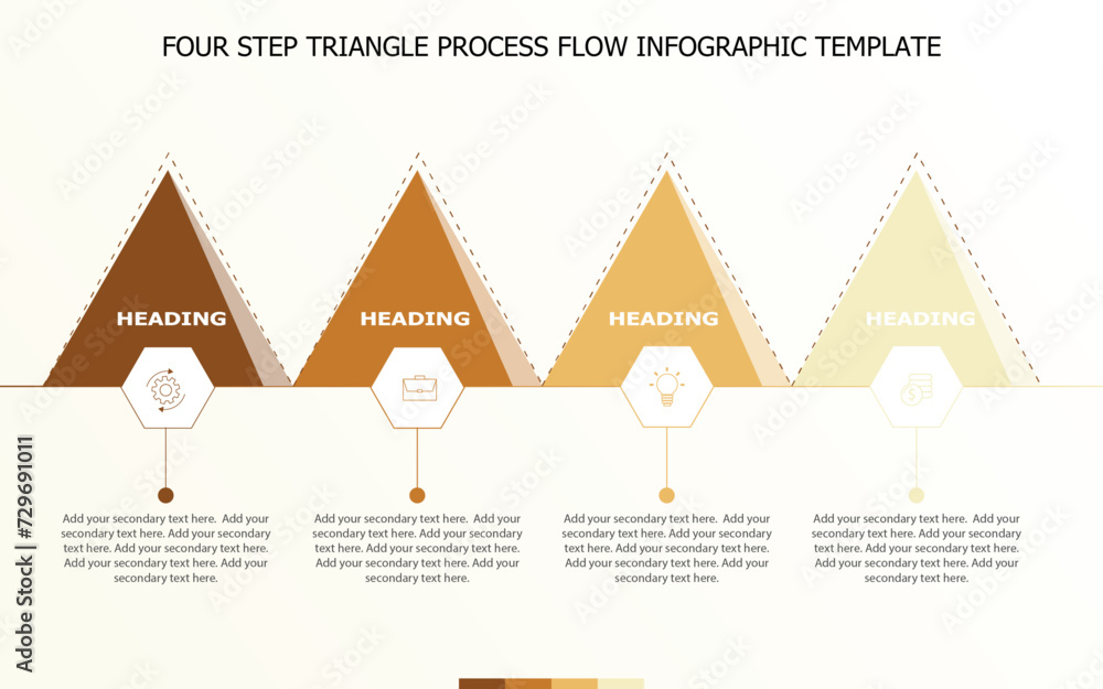 Triangle multi color 4 step infographic template design, editable ...