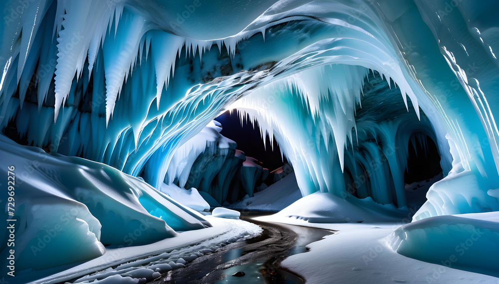 Ice Caves. Glacier. Frozen. Nature. Cold. Adventure. Exploration. Ice ...