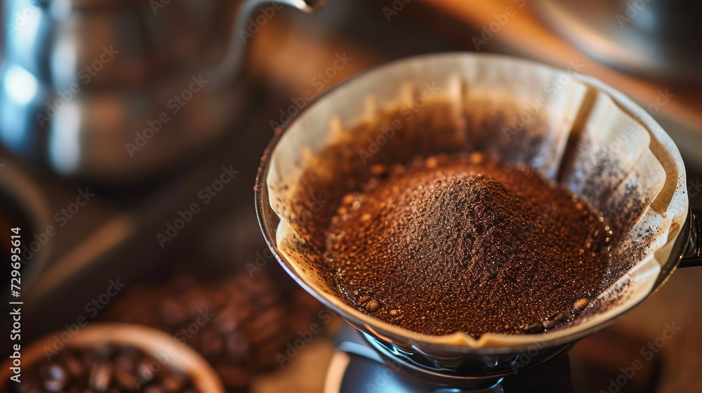 Coffee Pot Filled With Mixture of Coffee Beans, Aromatic Brew Ready to ...