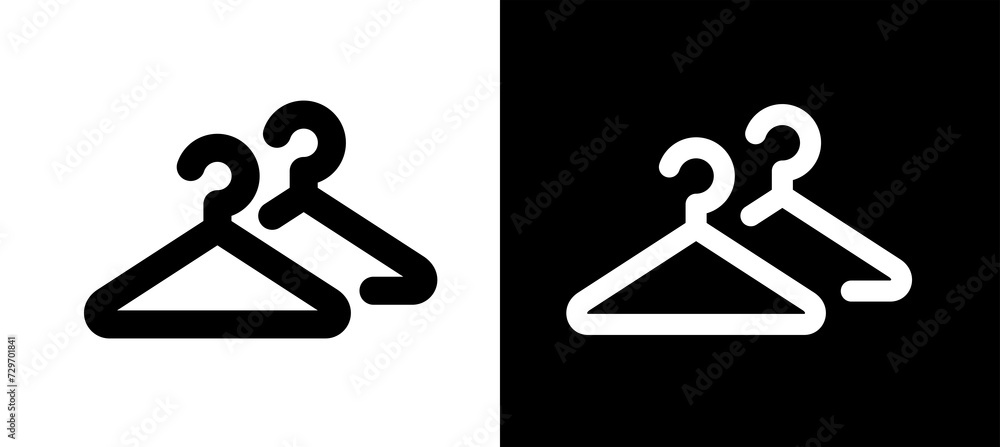 Hanger icon, hangers for clothes. Wardrobe or locker room symbol ...