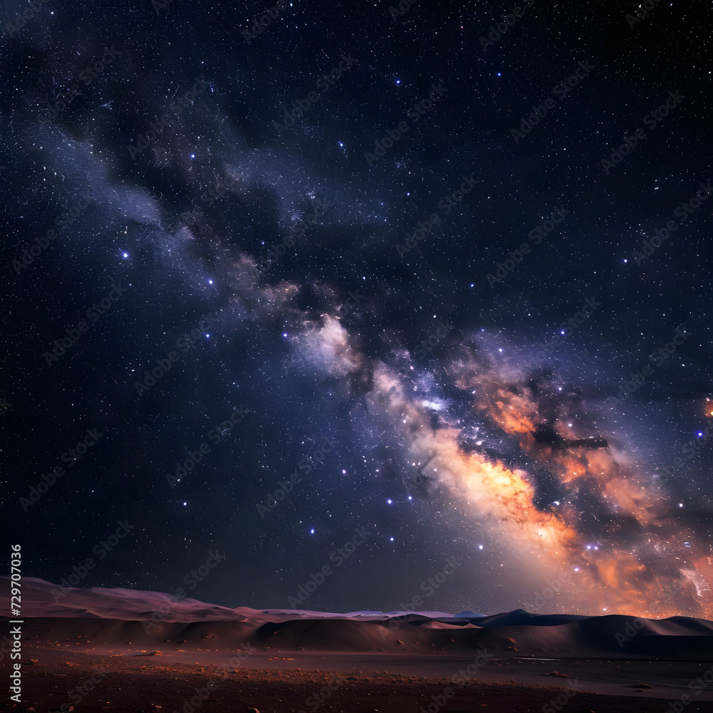 Astrophotography shot amilky way galaxy withshooting stars deep space ...