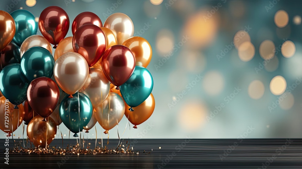 collection of colorful balloons with a blurred background for ...