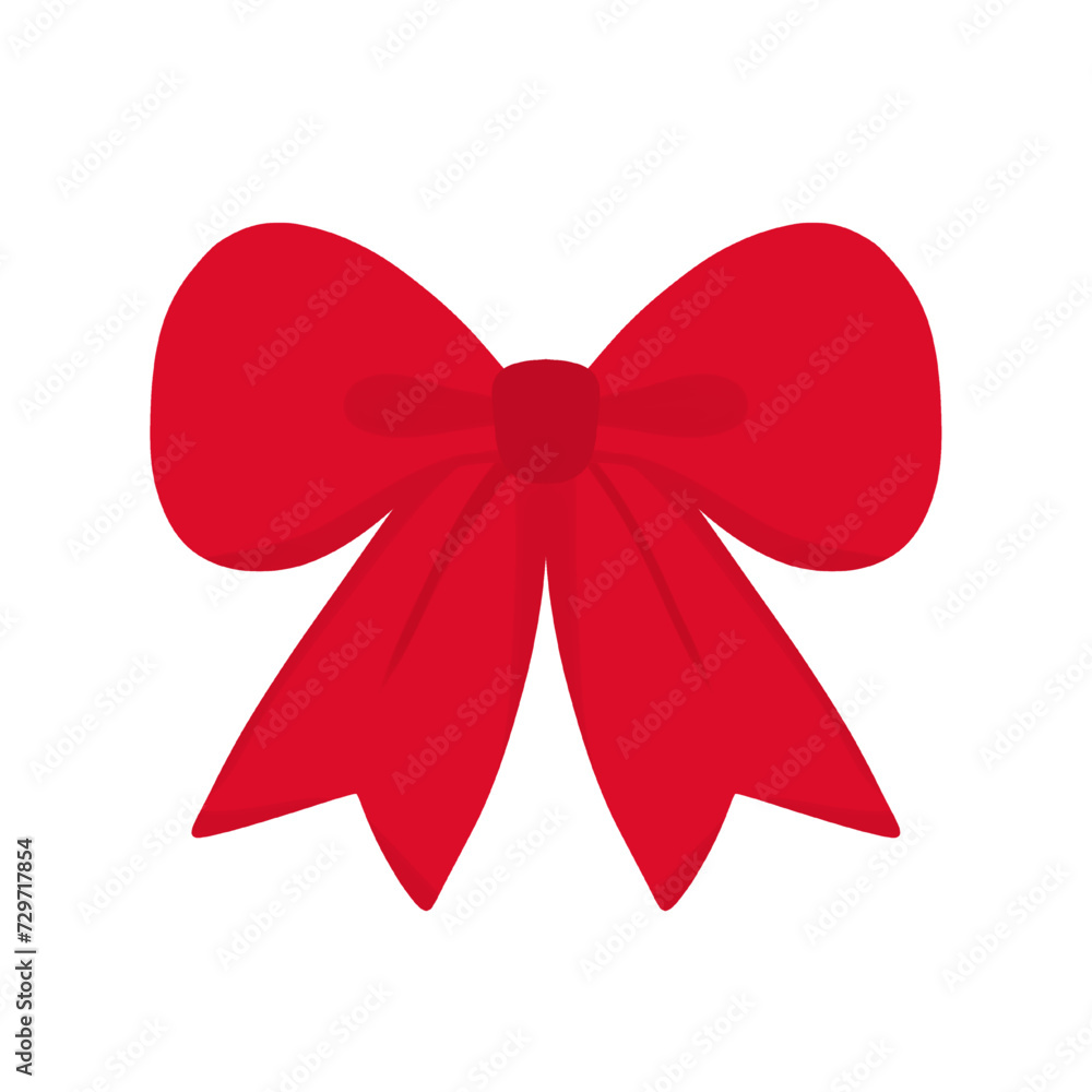 red ribbon bow illustration isolated on white and transparent background. red ribbon flat style ...