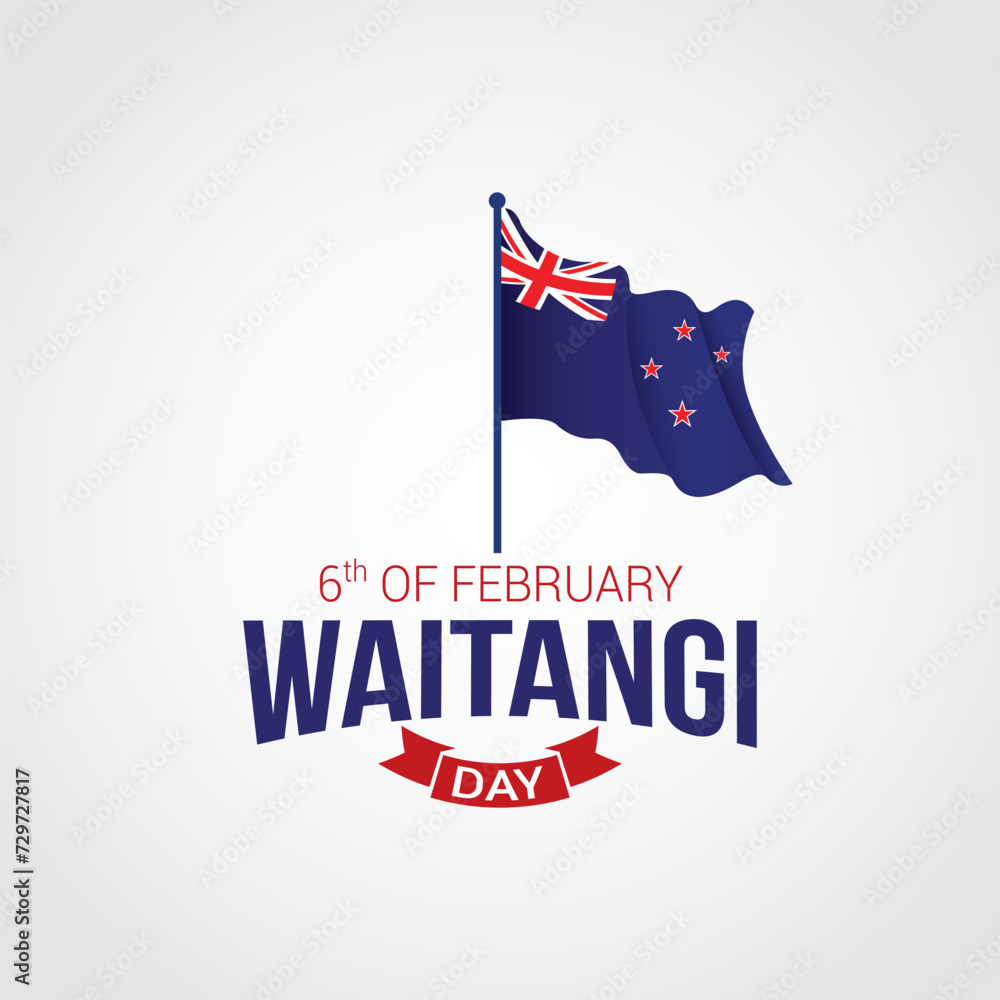 New Zealand Waitangi Day Vector Illustration. Waitangi Day serves as a ...