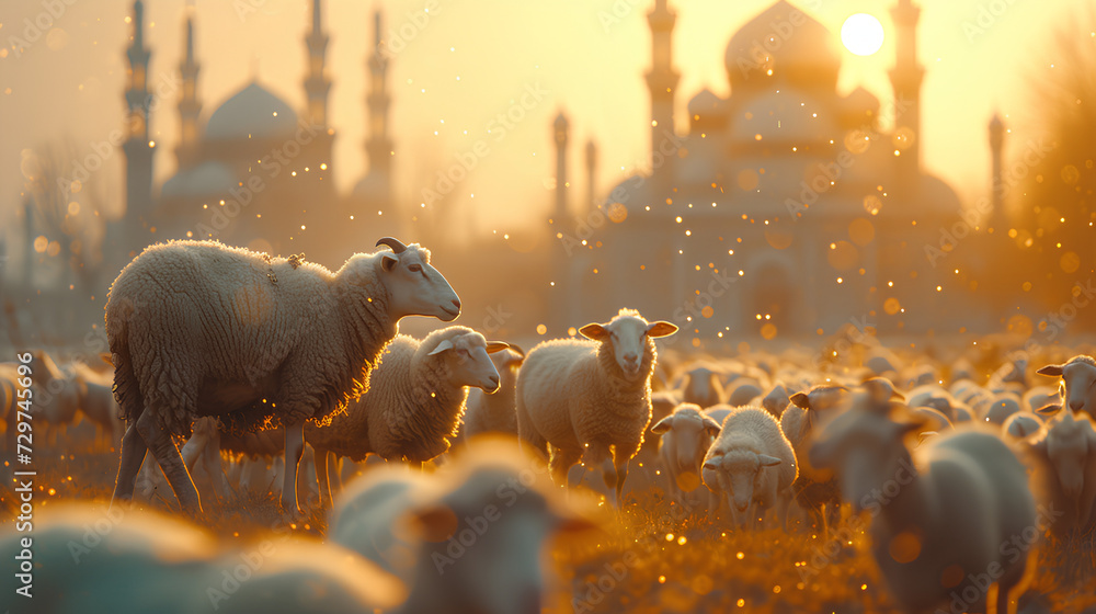 Eid Al Adha - Islamic Feast, Greeting Card, Blessed Sacrifice Feast ...