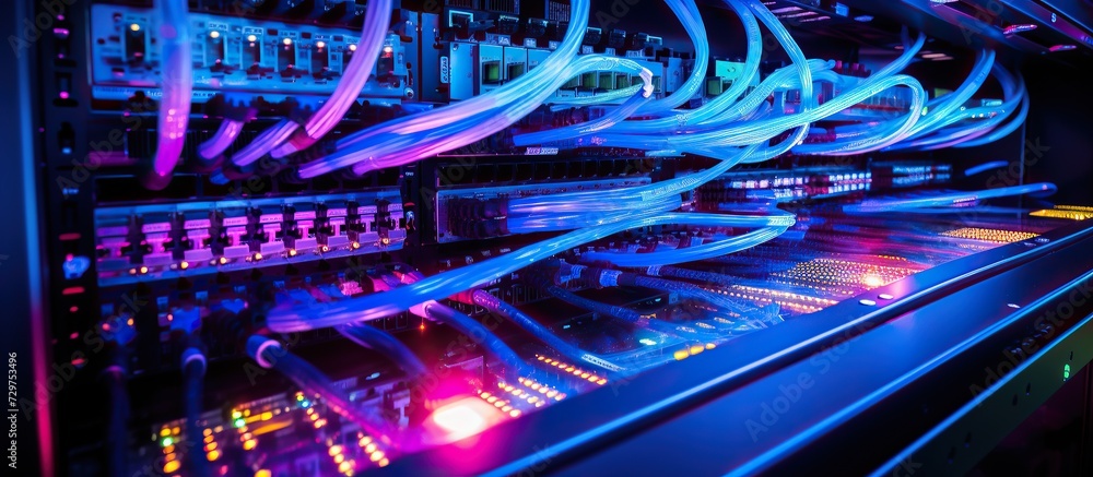 Advance server room with cable switch, data center fully operational ...