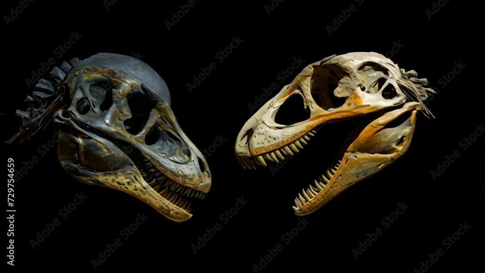 The skull of a small theropod dinosaur with a preserved brain cavity ...