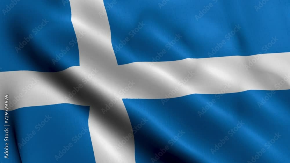 Shetland City Flag. Waving Fabric Satin Texture National Flag of ...