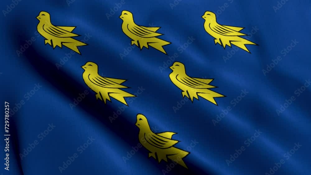Sussex City Flag. Waving Fabric Satin Texture National Flag of Sussex 3D Illustration. Real ...