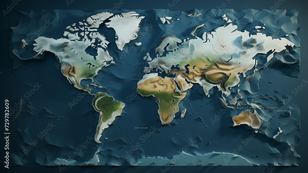 Realistic World Map Design Stock Illustration | Adobe Stock