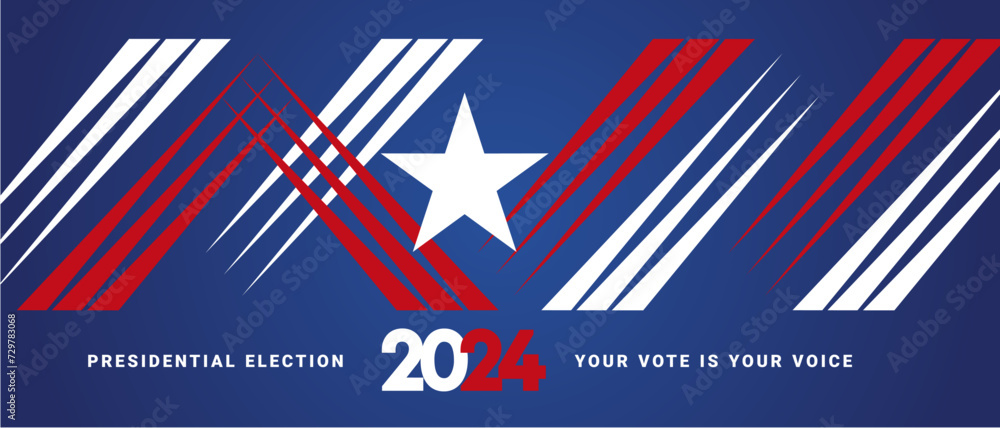 Vote 2024 Presidential Election in USA. Red check mark vote. Political ...