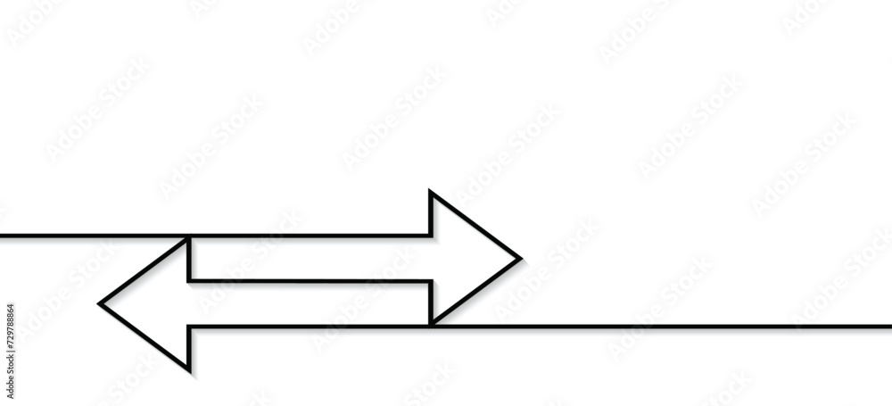 Two arrows pointing in opposite directions one leftward and the other ...