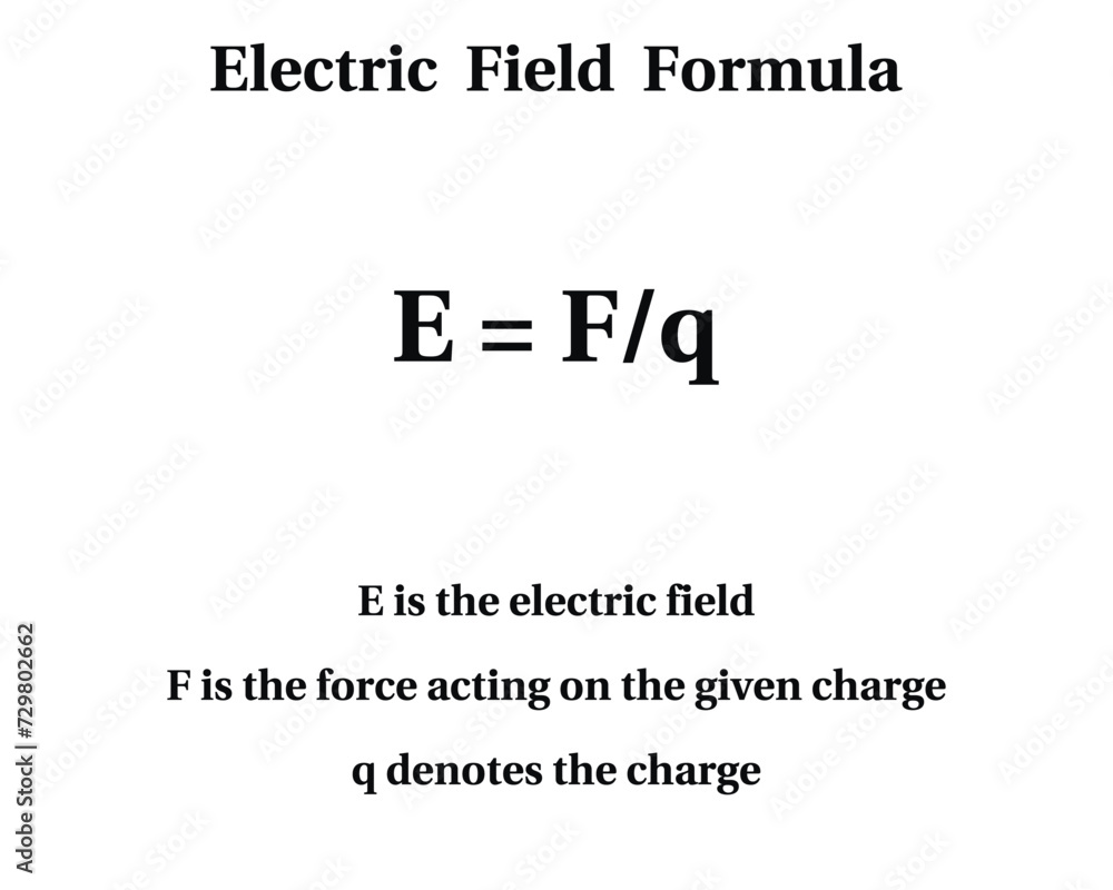 Electric Field Formula on the white background. Bayes rule. The concept ...