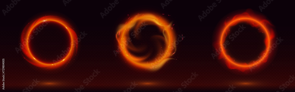 Red circle frames set isolated on transparent background. Vector ...