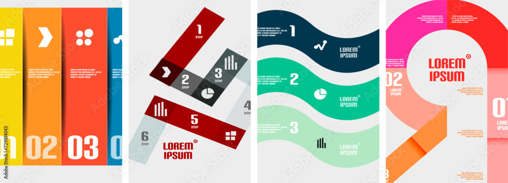 Set of line infographic backgrounds. Vector illustration For Wallpaper ...