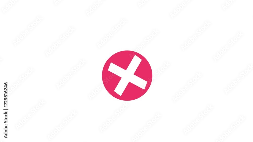 Vidéo Stock cross, rejected, wrongsign symbol icon 2d animation. 4k ...