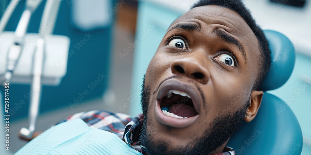 Portrait of funny male in dentistry. People treatment teeth, medical ...