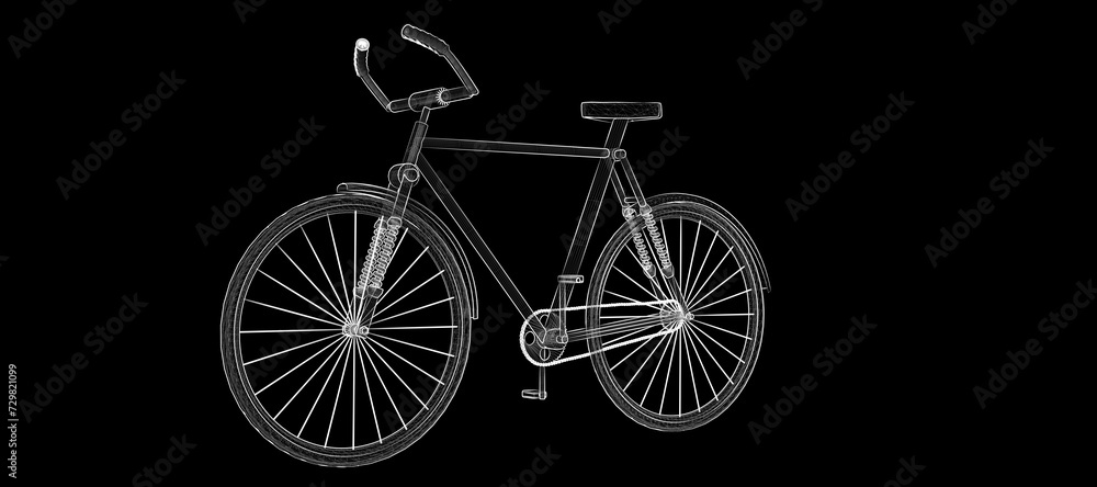 Bike hand drawing and sketch black and white. Stock Illustration ...